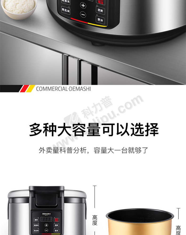 德玛仕 DEMASHI 商用电饭煲 大容量智能预约煮饭锅 老式蒸米饭电饭锅大型食堂10-30人【19升】 WF-D19 大容量智能预约煮饭锅 ...